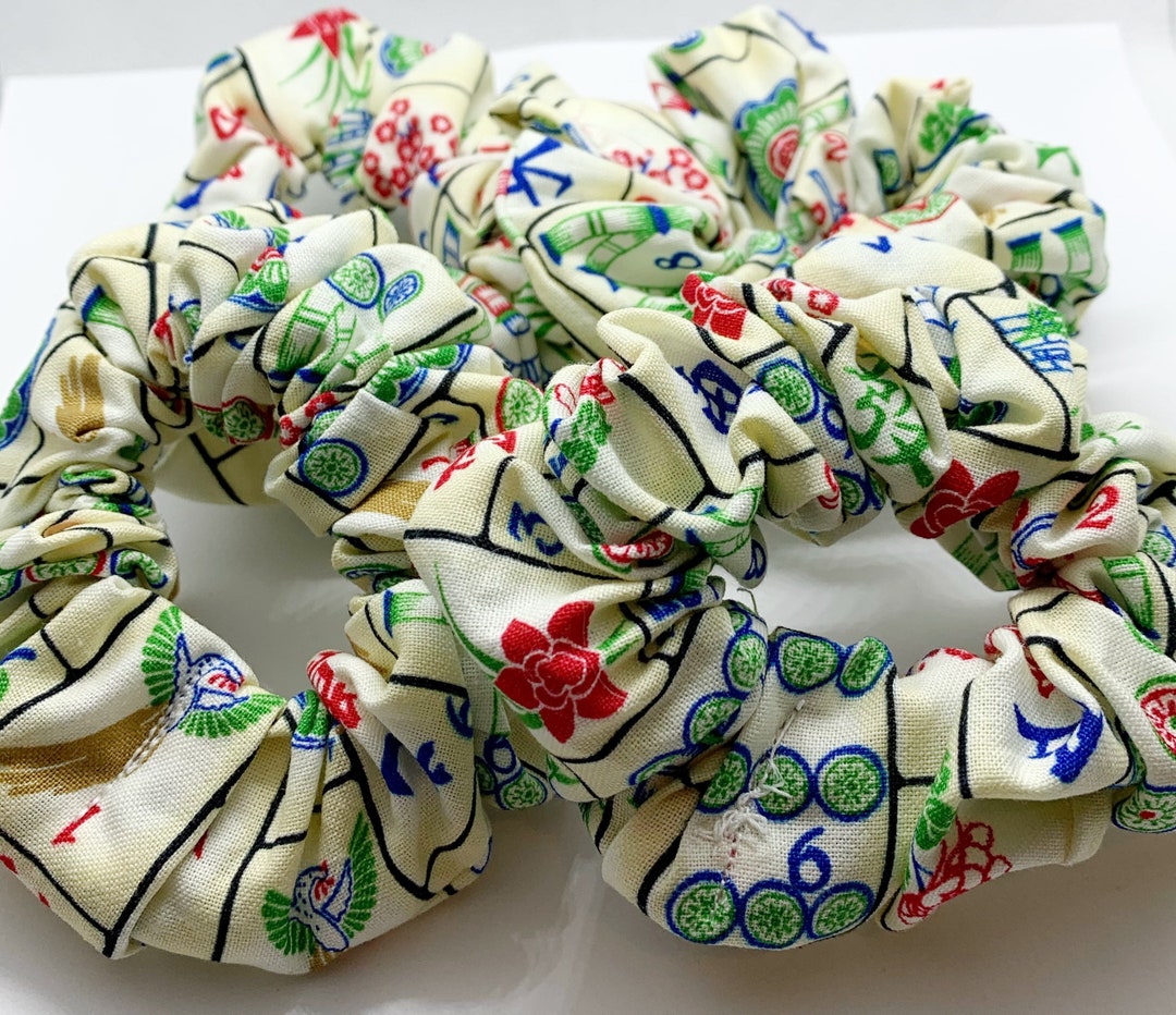 Mahjong Tile Scrunchie: Cotton Hair Accessory - Etsy