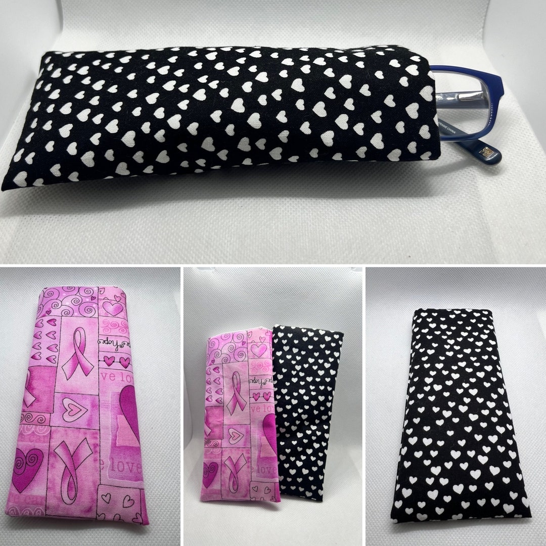 Heart Eyeglass Case, Fabric Eyeglass Case, Padded Eyeglass Case, Breast ...