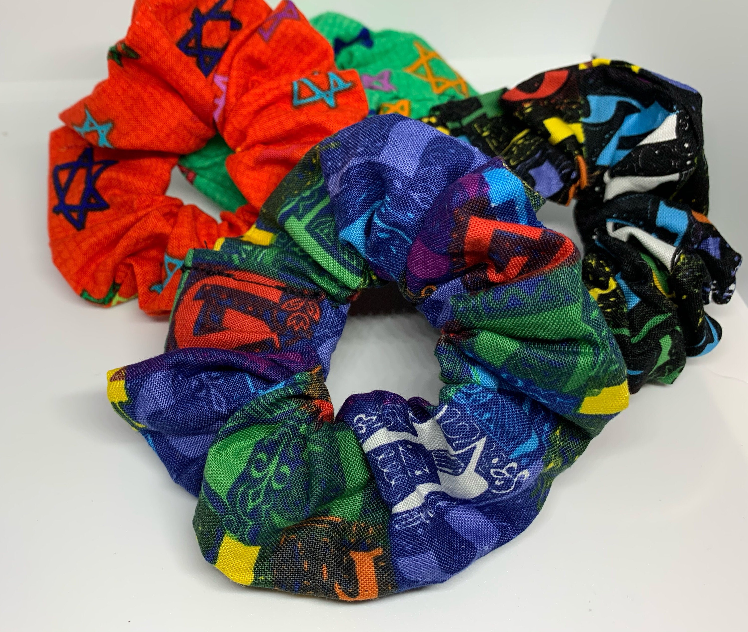 Jewish Fabric Scrunchie Pack! Star of David Hair Scrunchies, Jewish ...
