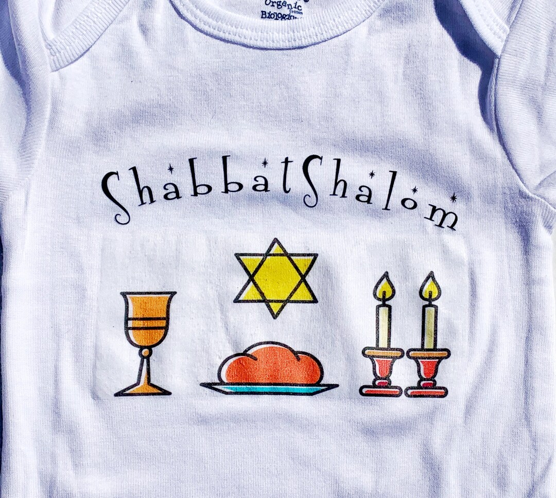 Shabbat Shalom Bodysuit, Shabbos Bodysuit, Jewish Baby Bodysuit ...