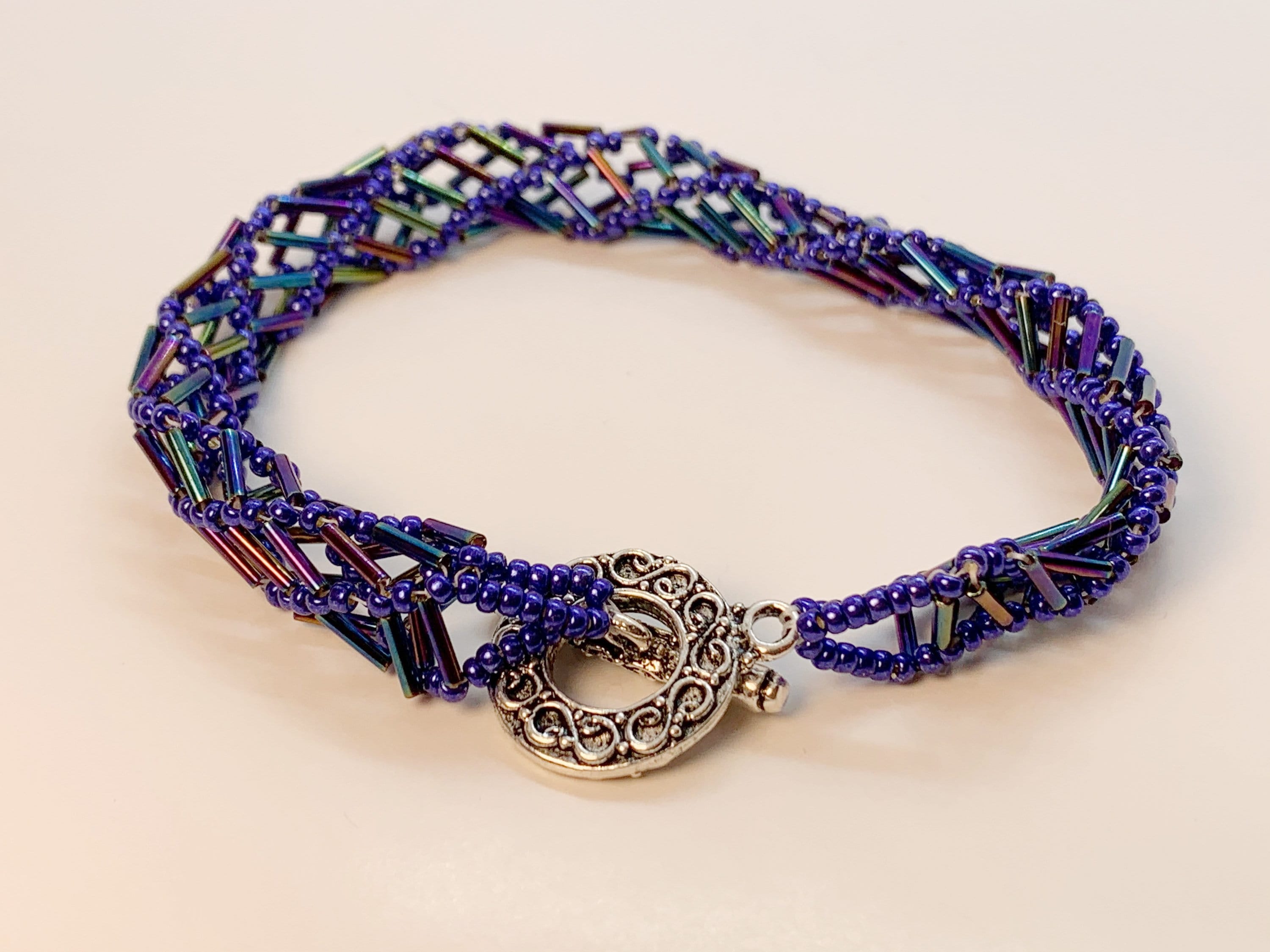 DNA Bracelet, Ladder Stitch Bracelet, Hexagon Bracelet, Geometric ...