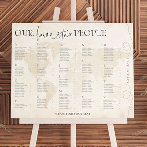 Travel Theme Seating Chart for Wedding, Editable Seating Tables Plan ...