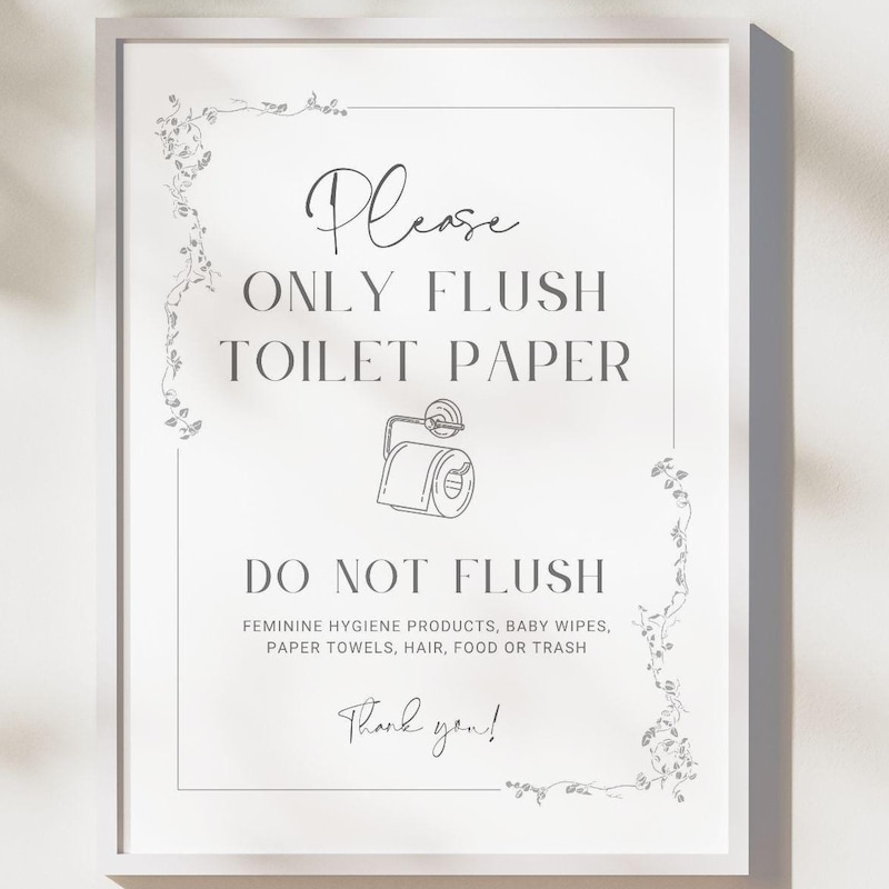 Please Flush the Toilet Sign - Etsy