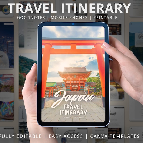 Japan Itinerary Canva - Etsy