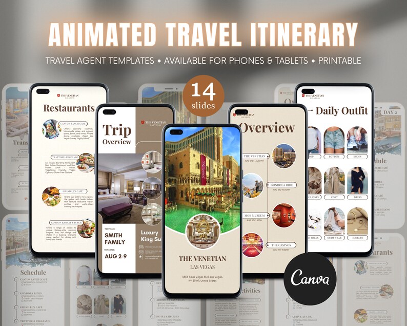 Animated Travel Itinerary Template, Travel Agent Booking, Canva ...