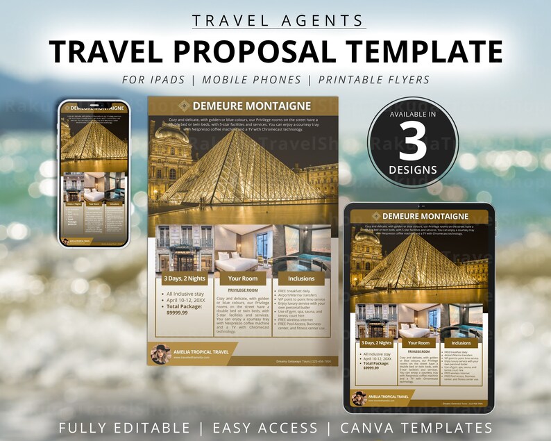 Travel Agent Cruise Proposal Template, Printable and Textable for ...