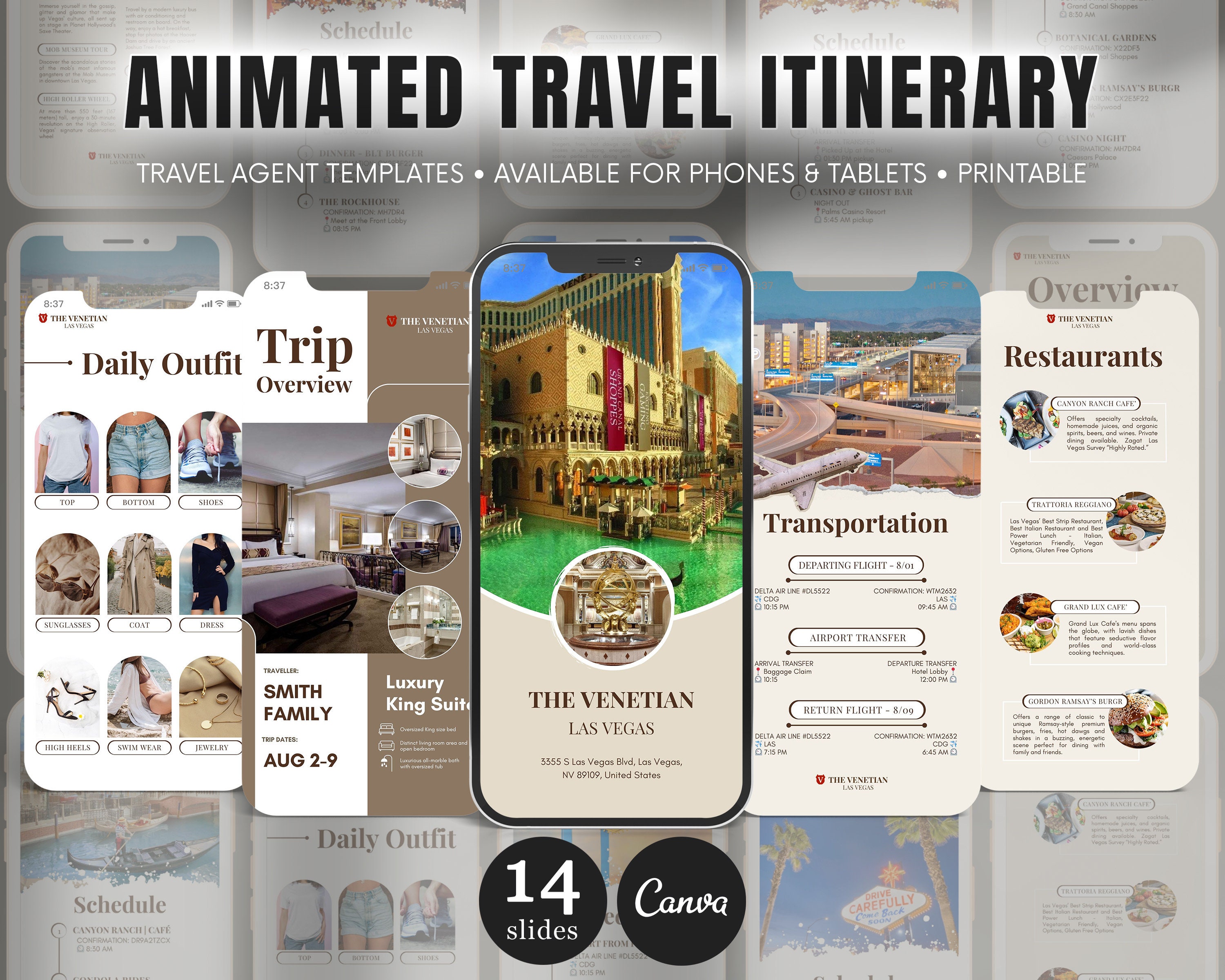 Animated Travel Itinerary Template, Travel Agent Booking, Canva ...
