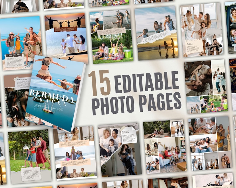 Canva Travel Photo Book Template, Custom Vacation Trip Family Photo ...