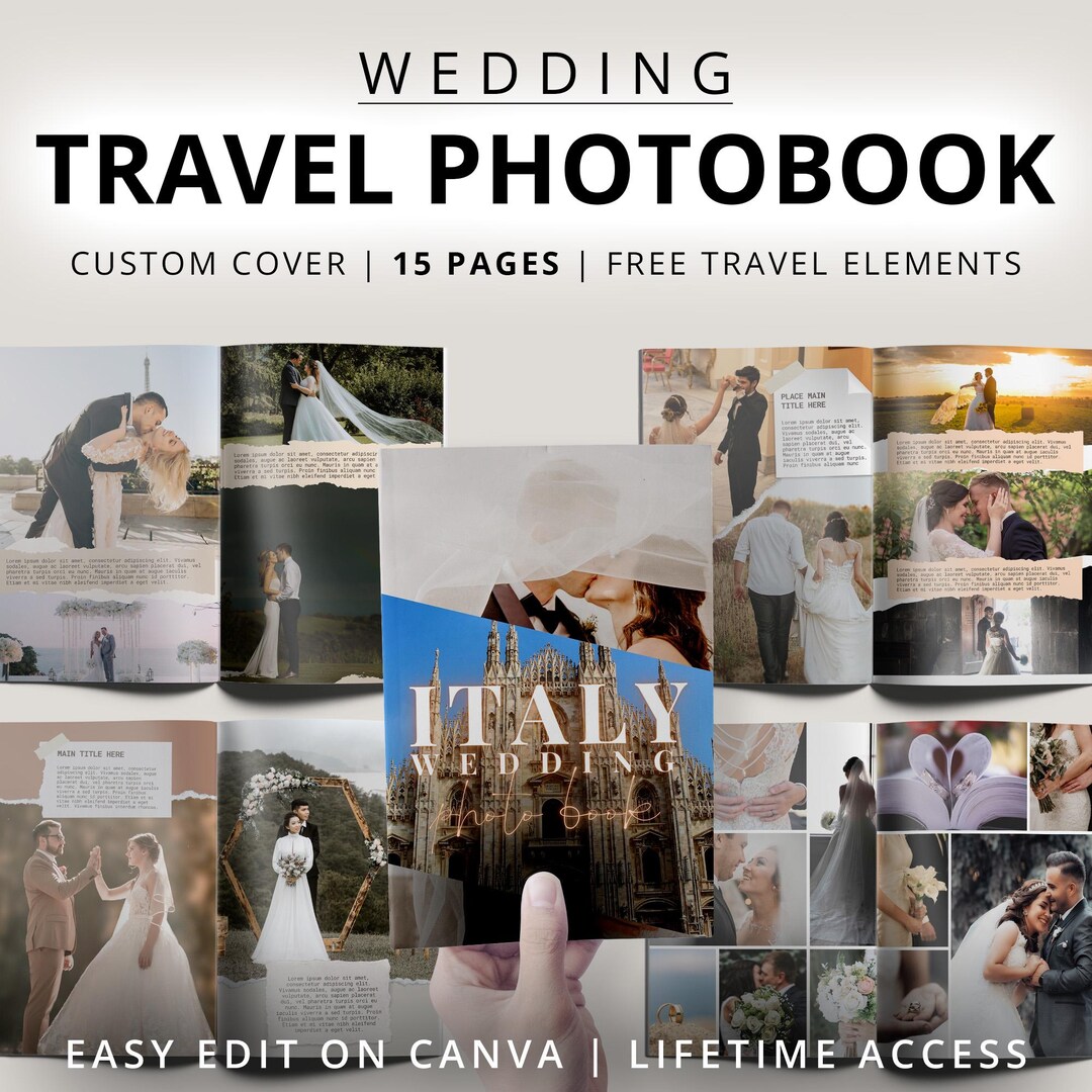 Photo Guest Book, Customize Wedding Photo Book Template With Editable ...