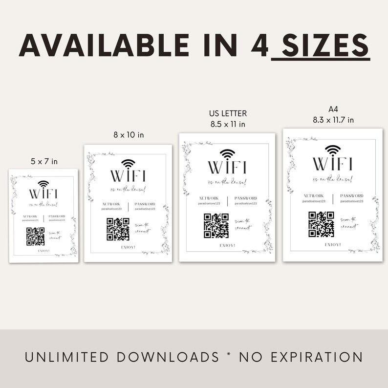 Airbnb Wifi Sign, QR Code, Editable Template (digital Download) - Etsy