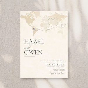 Travel Themed Wedding Invite Card Templates, Custom Photos Destination ...