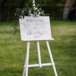 Travel Theme Welcome Sign, Modern Wedding World Map Welcome Poster ...