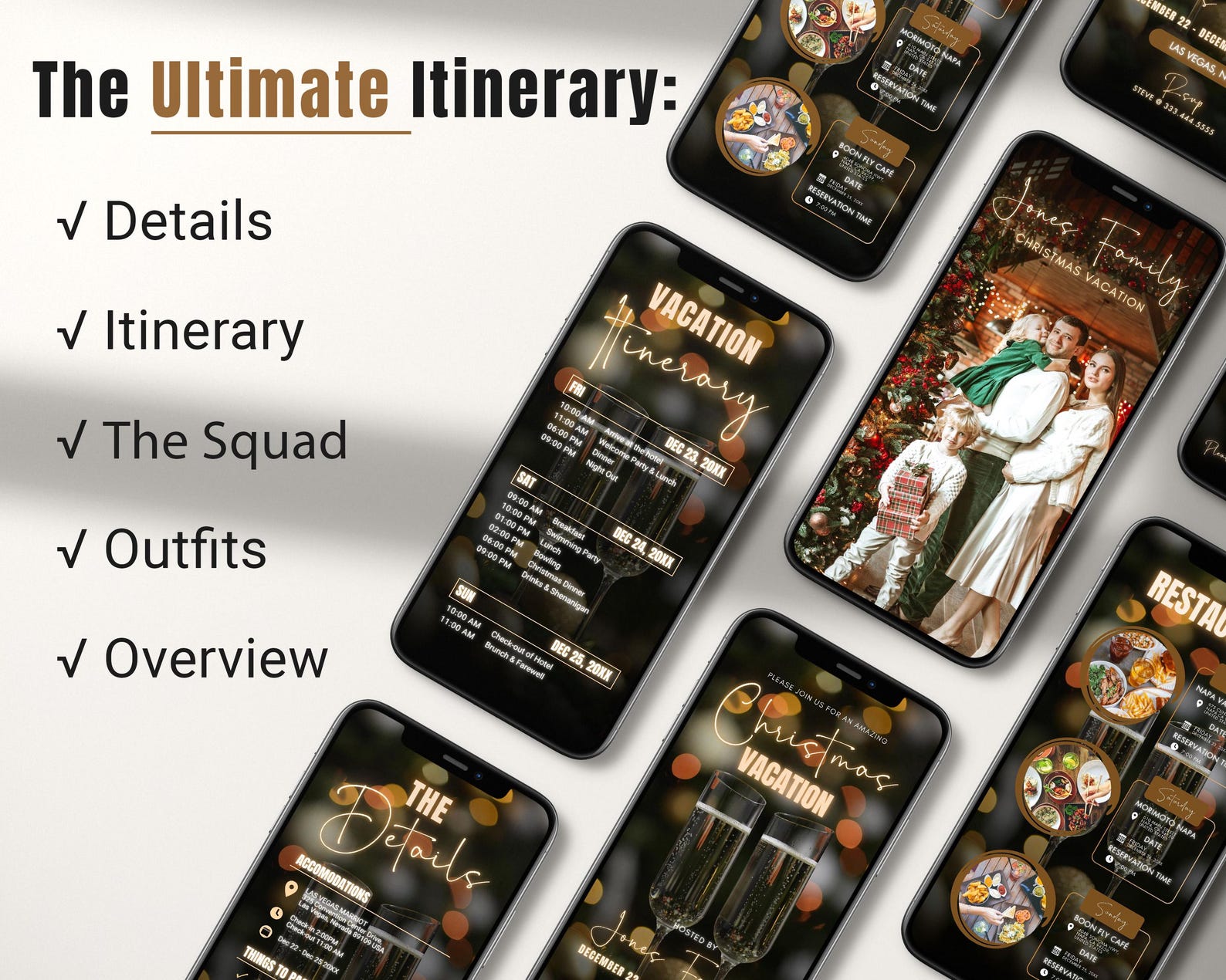 Christmas Weekend Itinerary, Animated Xmas Party Vacation Trip Planner ...