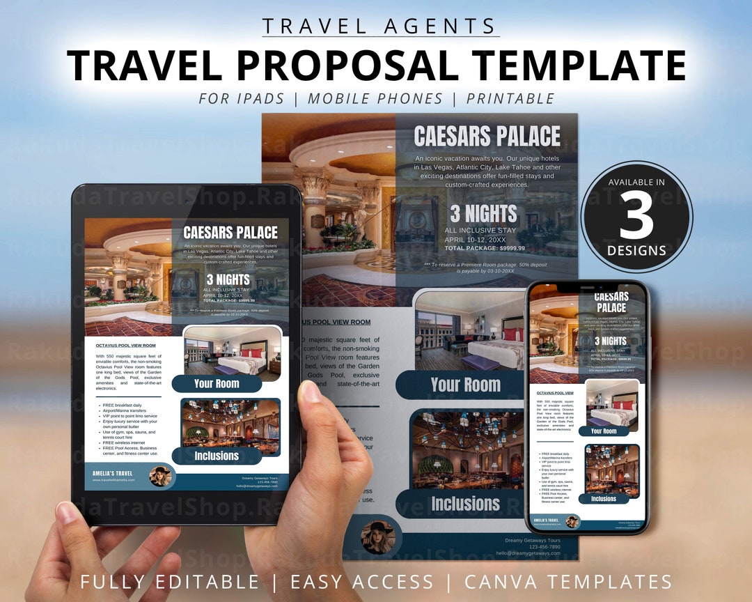 Editable Travel Proposal Template, Vacation Marketing (canva DIY ...