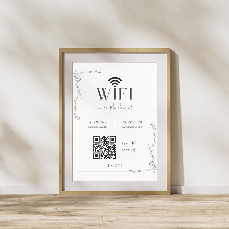 Airbnb Wifi Sign, QR Code, Editable Template (digital Download) - Etsy