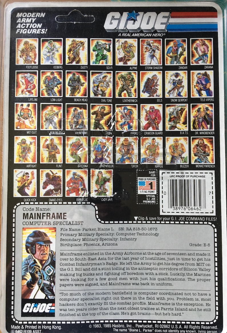 G.I. JOE - Mainframe 1985 Vintage Collectors Action Figure - Etsy