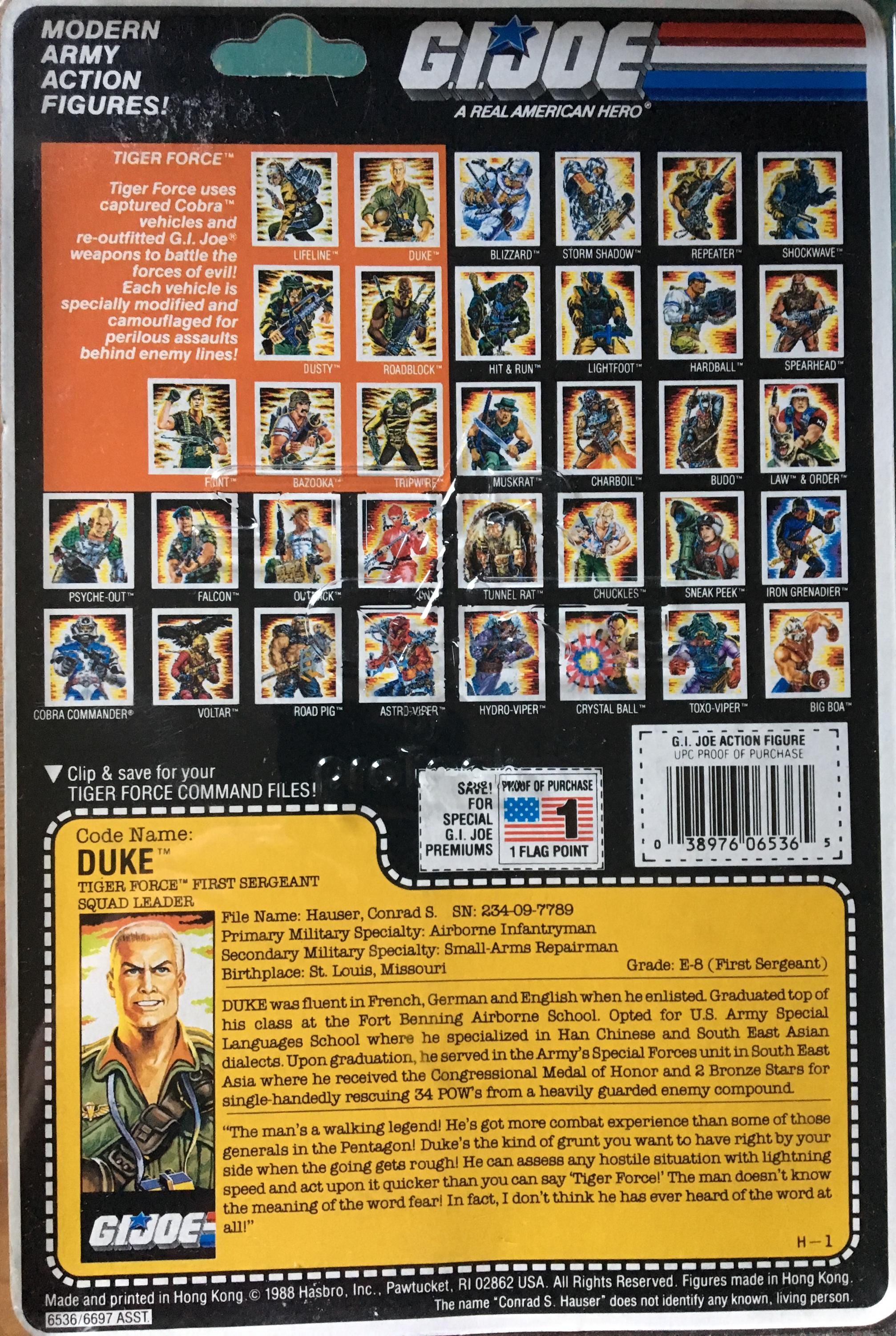 G.I. JOE - DUKE (tiger Force) 1988 Vintage Collectors Action Figure - Etsy