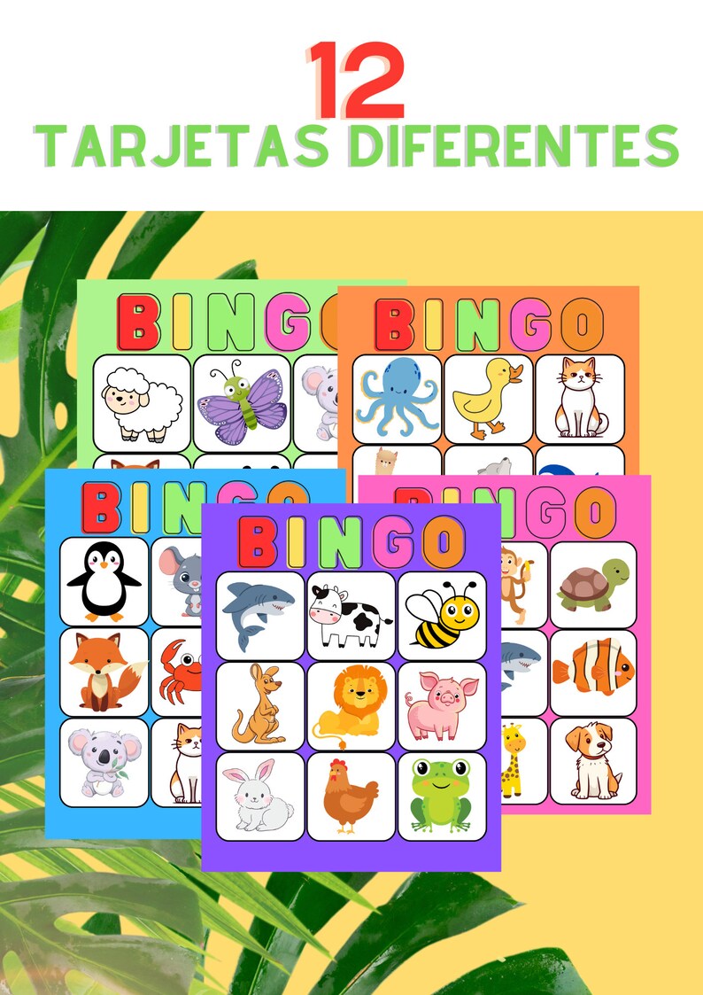 BINGO Animales - Animal BINGO 2 Años/years PDF - Etsy