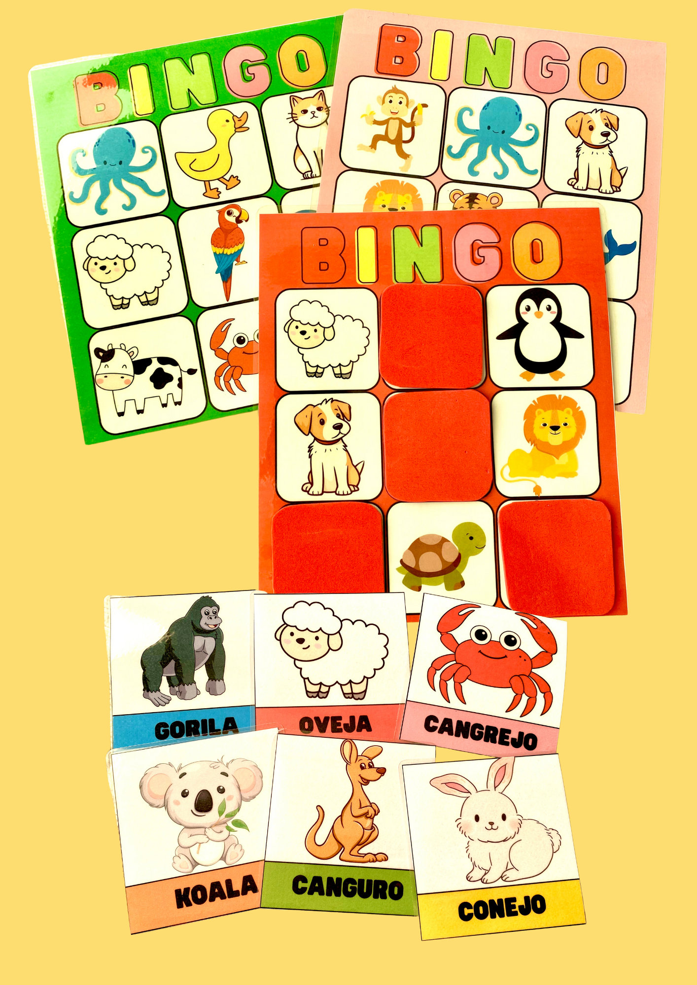 BINGO Animales - Animal BINGO 2 Años/years PDF - Etsy