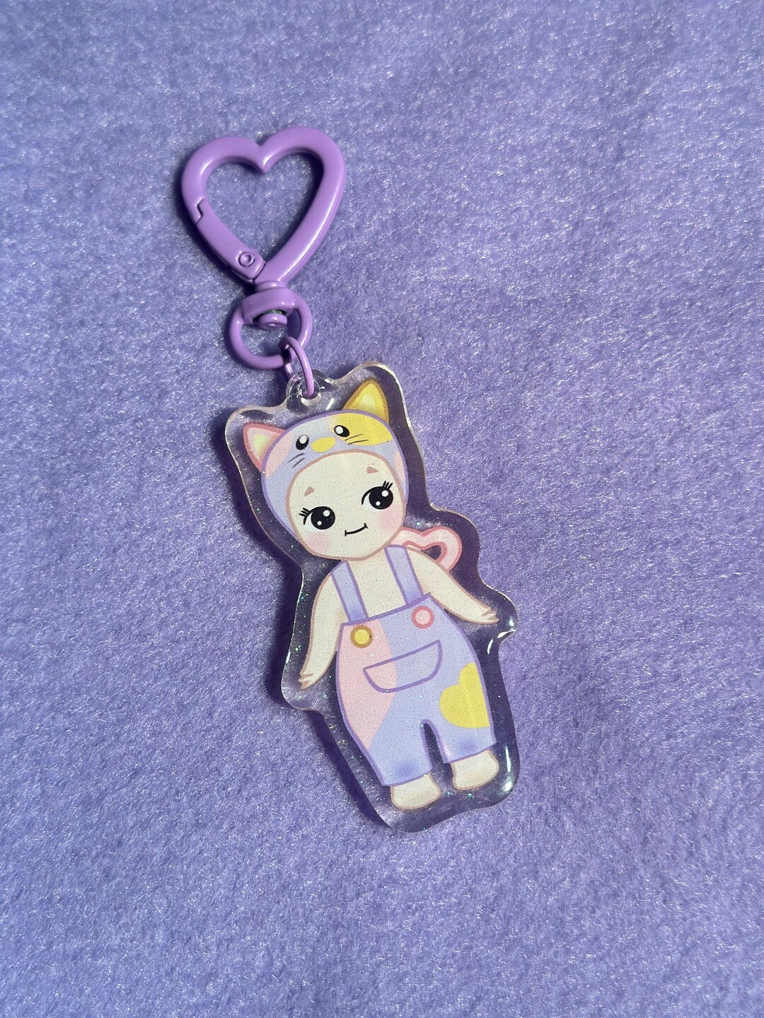 Sonny Angel Lucky Purple Cat Keychain - Etsy