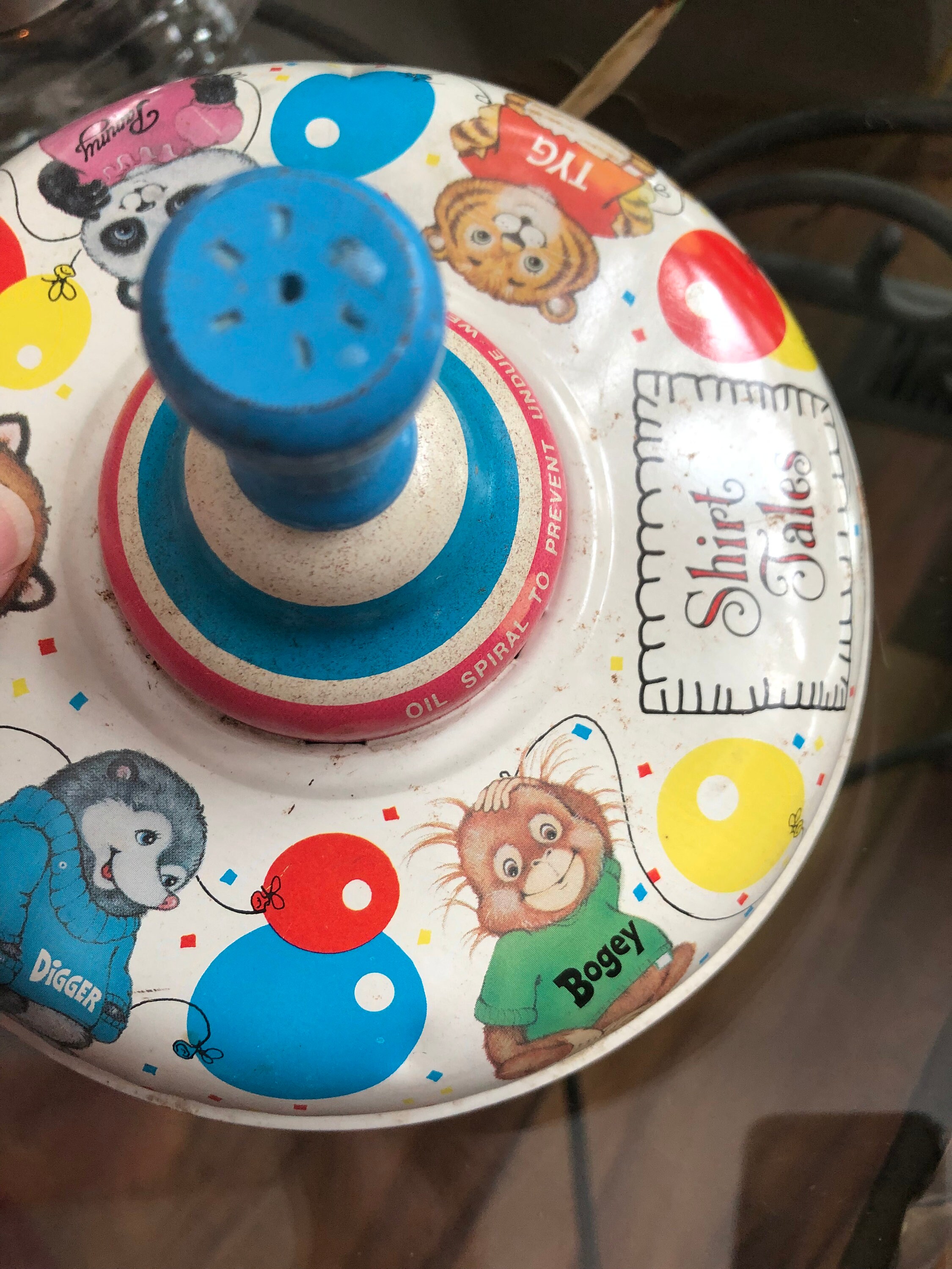 Vintage Shirt Tales Spinning Metal Top Toy - Etsy