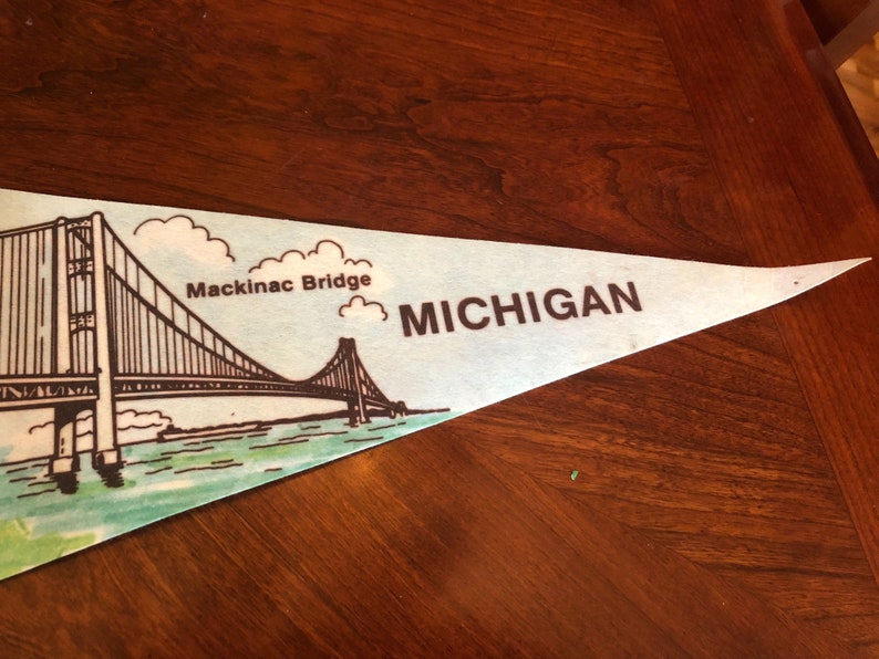 Vintage Mackinaw City Michigan Felt Pennant | Etsy