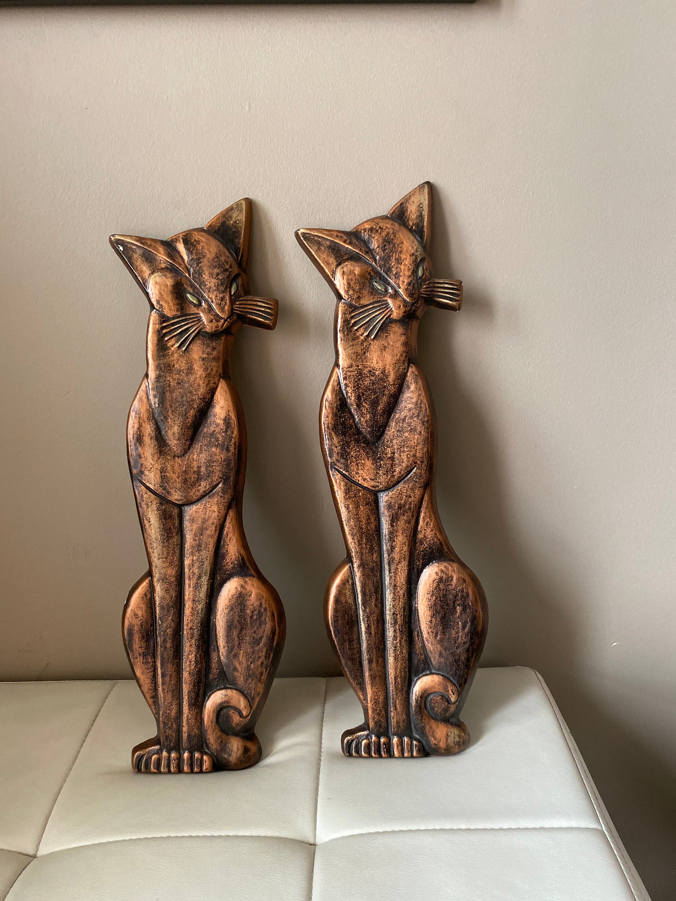 Vintage Siamese Cat Chalkware Wall Hanging Set 1960s | Etsy