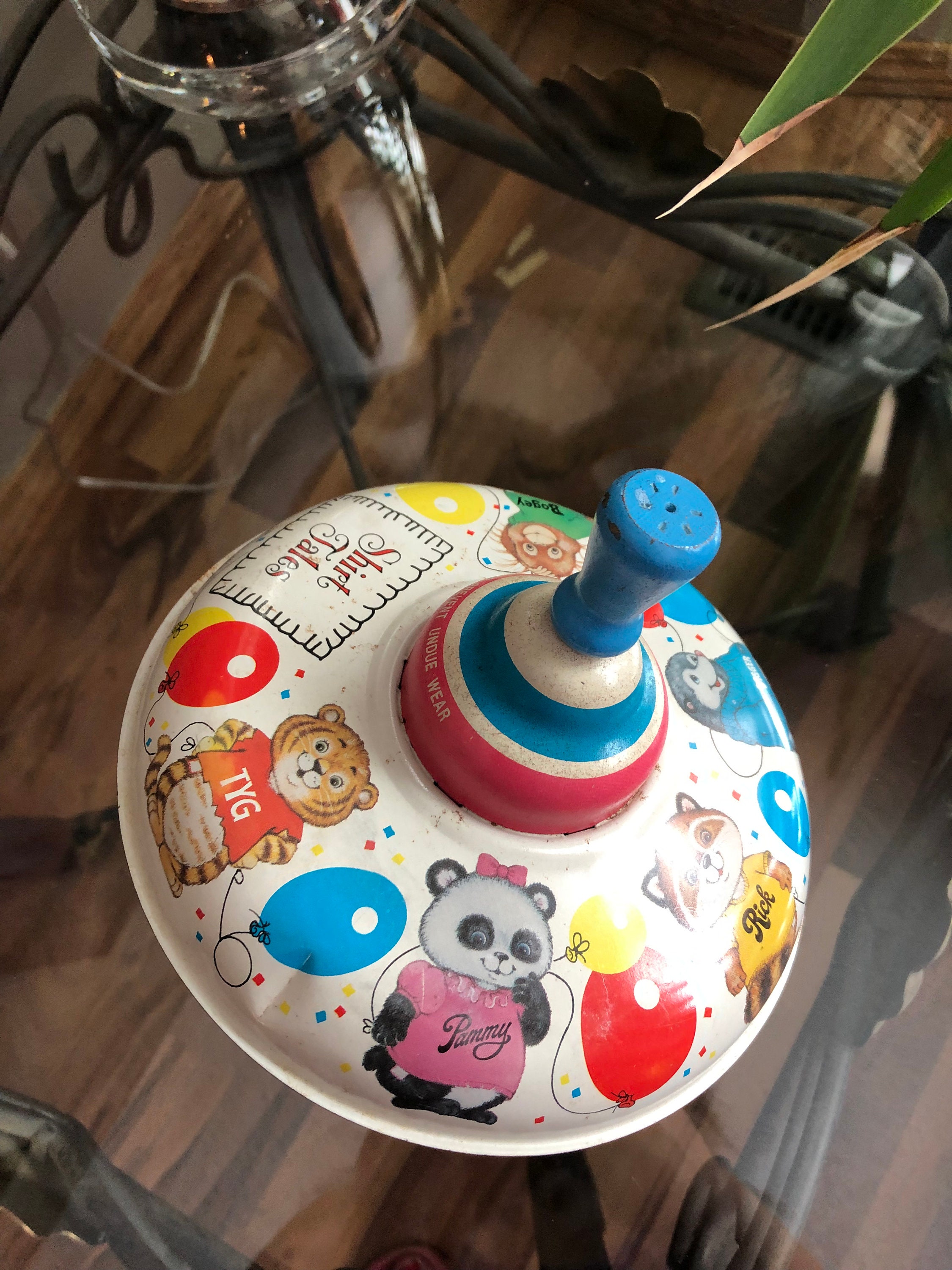 Vintage Shirt Tales Spinning Metal Top Toy - Etsy