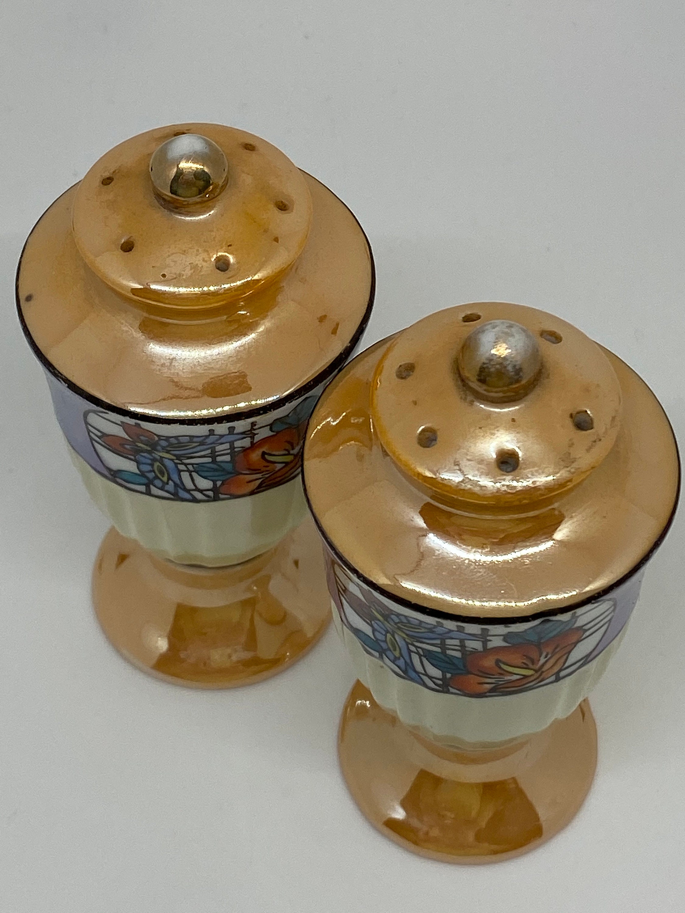 Vintage Japanese Noritake Luster Ware Salt & Pepper With | Etsy