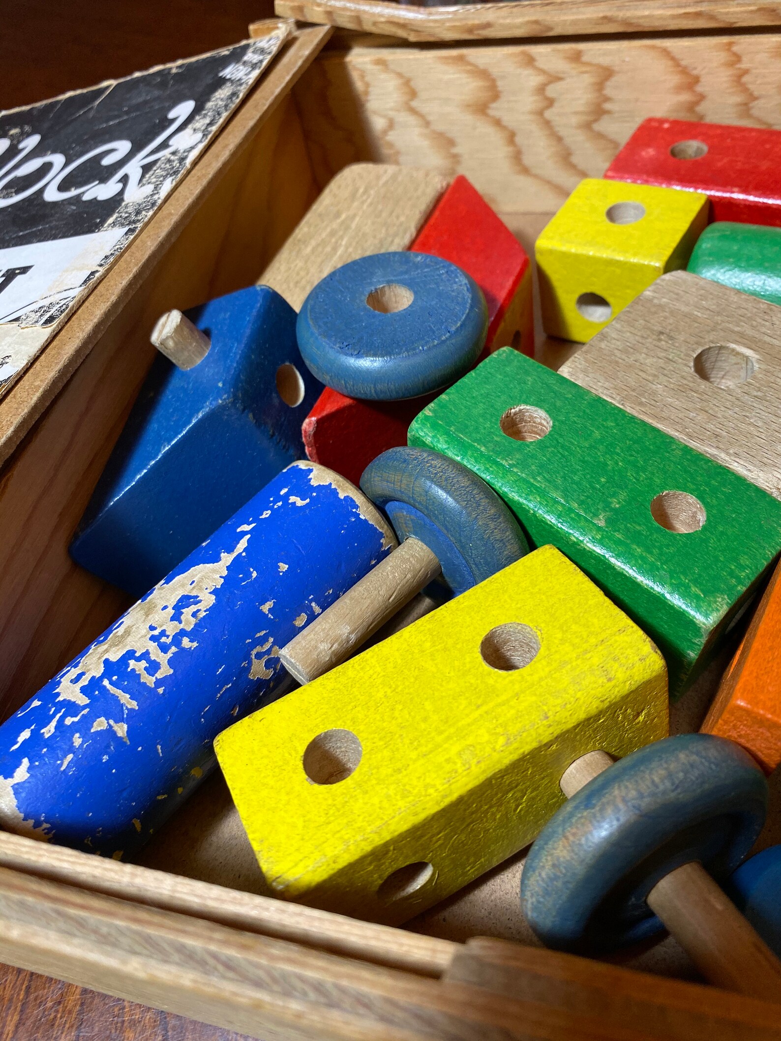 Vintage Peg-N-Block Construction Set 1950s Vintage Wood | Etsy