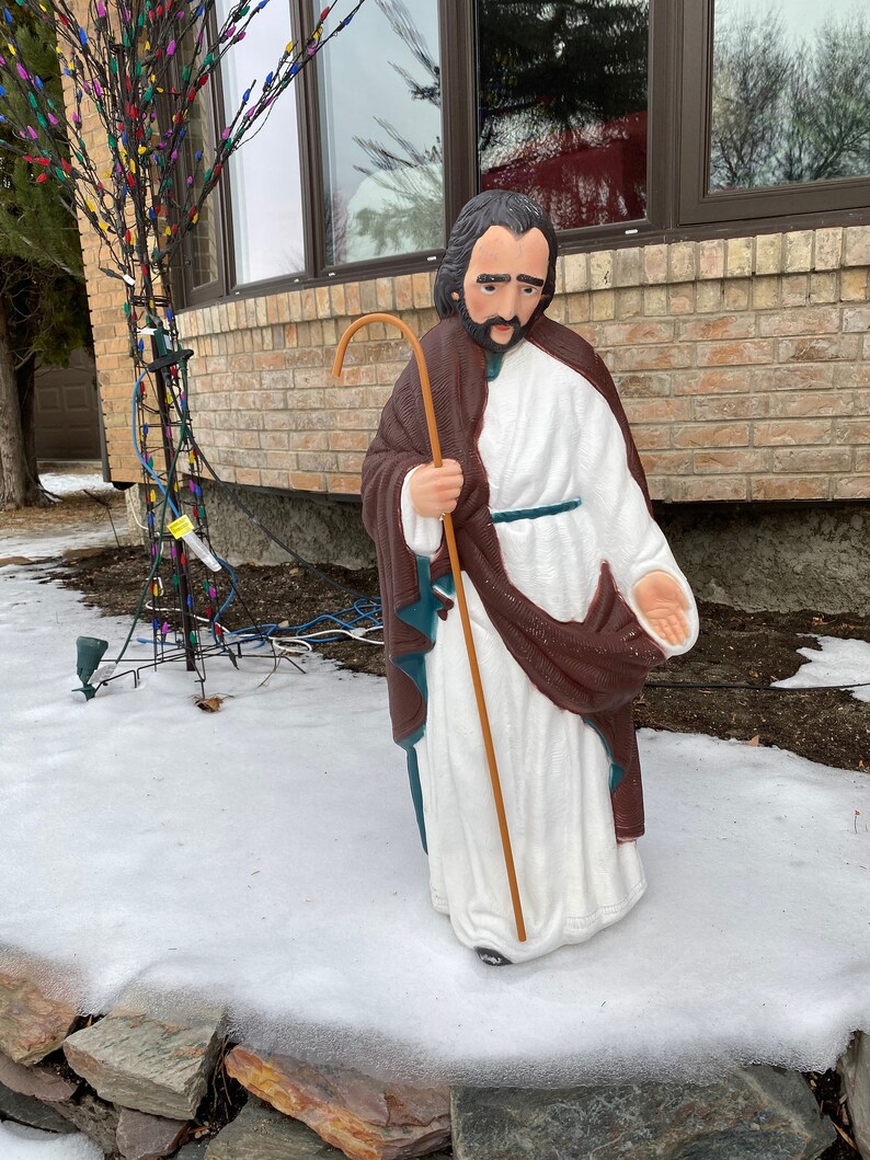 Vintage Joseph Blow Mold With Staff, Made in Canada, Joseph Nativity ...