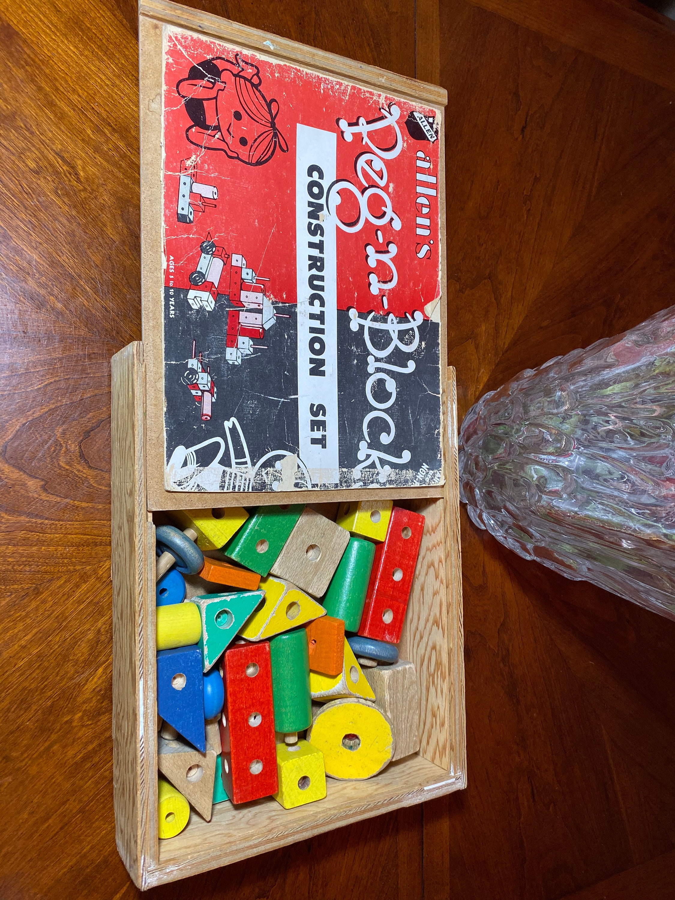 Vintage Peg-N-Block Construction Set 1950s Vintage Wood | Etsy