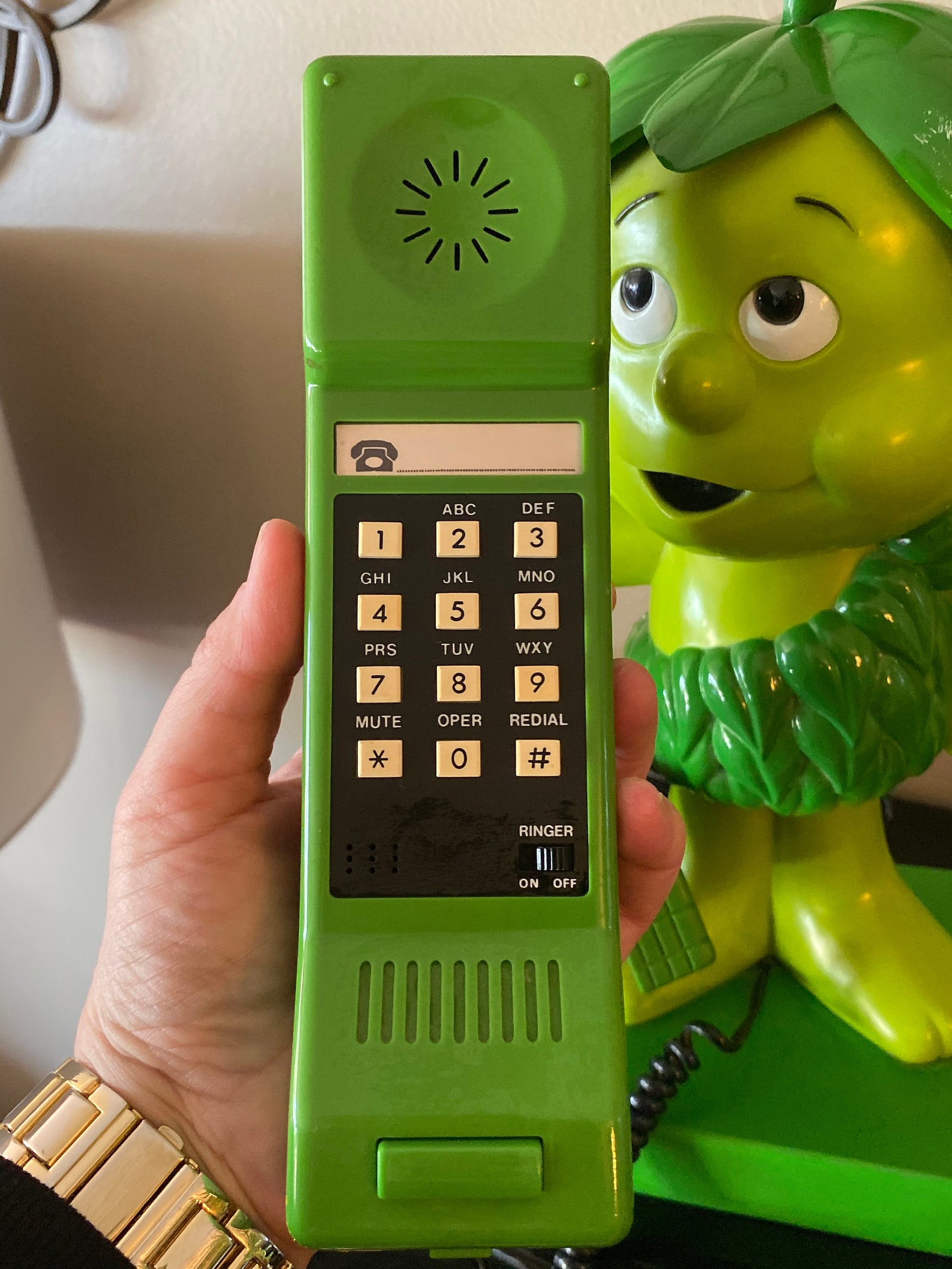 Vintage Little Green Sprout Telephone Push Button 1984, the Pillsbury ...