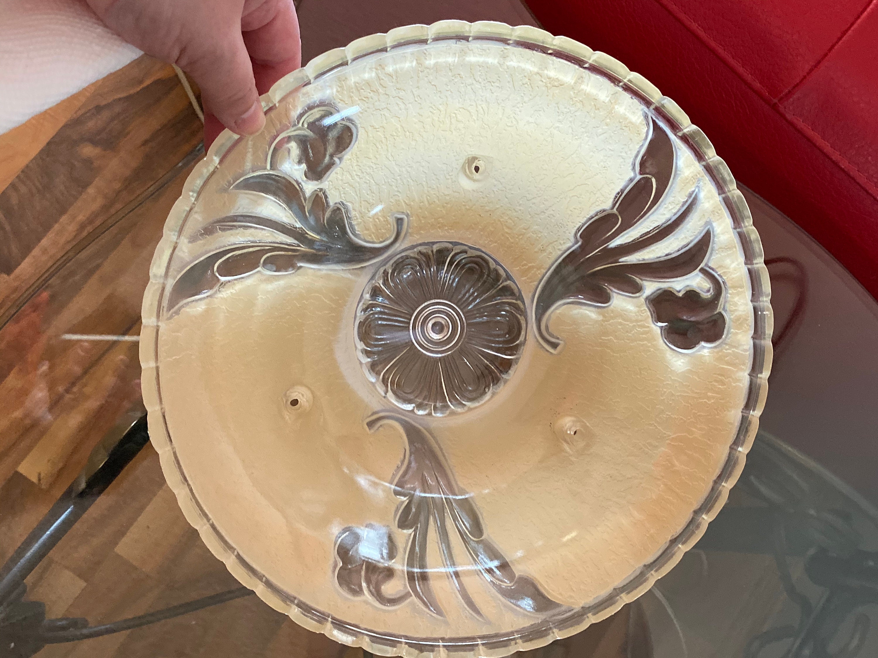 Vintage Glass Ceiling Light Shade 1940s | Etsy