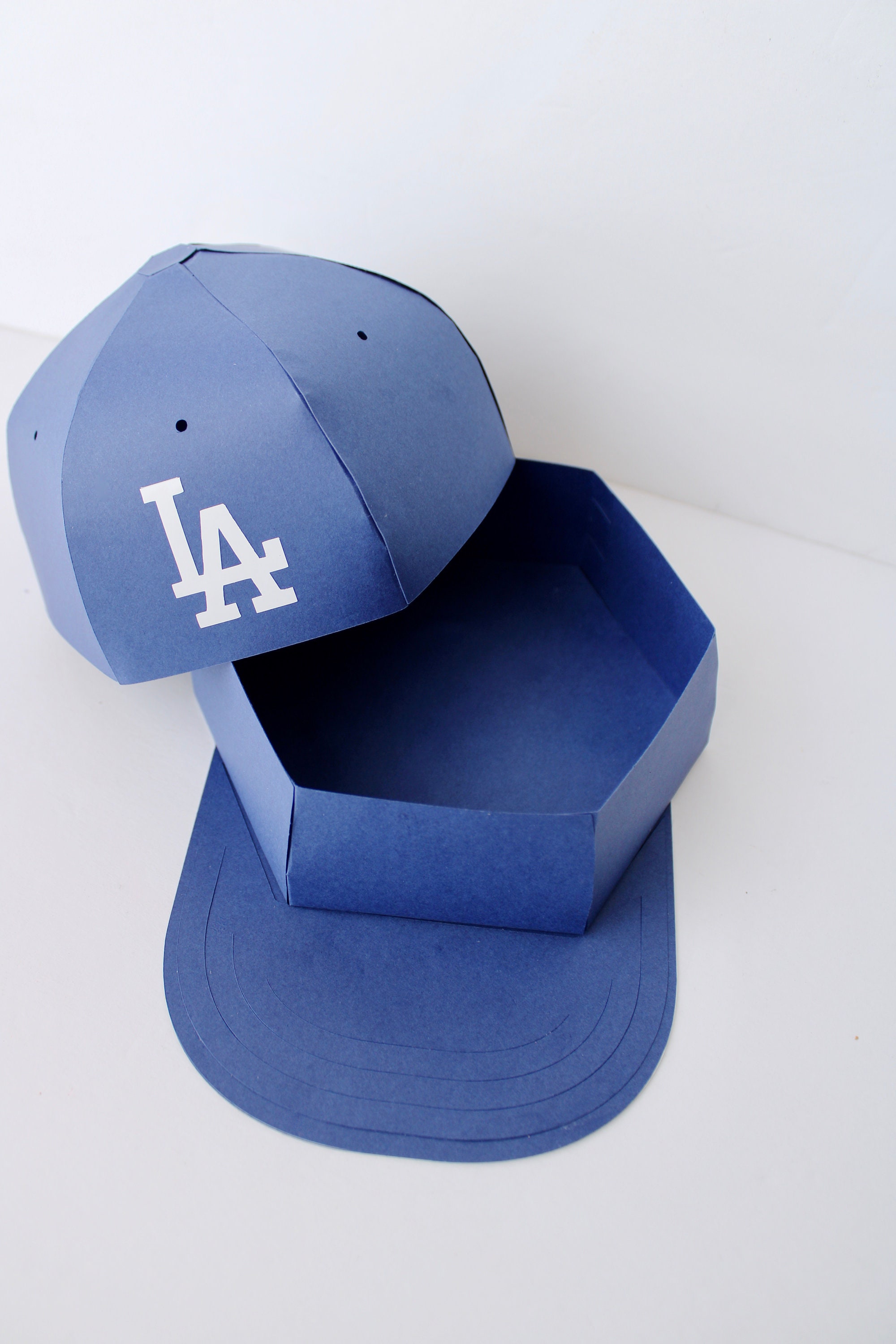 Baseball Hat Box Baseball Hat Treat Box File Dodgers Hat L Etsy