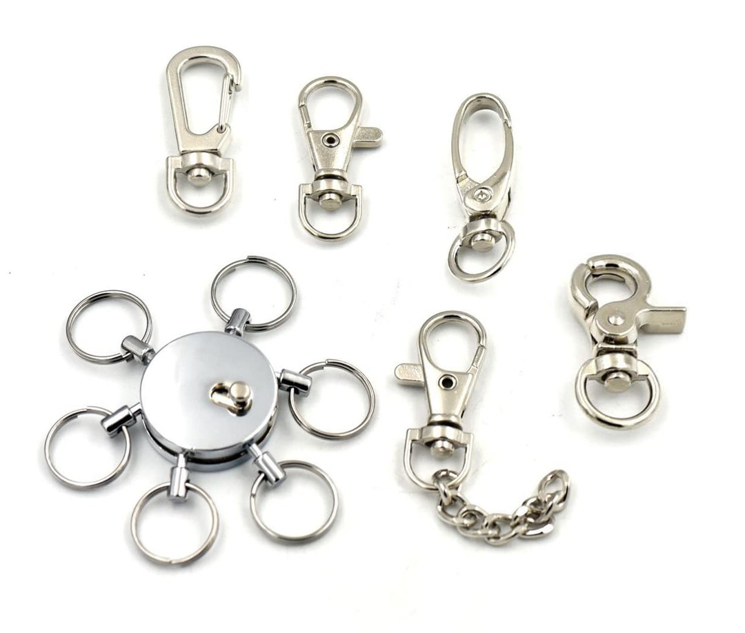 1 Pcs Hook Swivel Multi Removeable Detatchable Key Ring 5 Keychain Clip ...