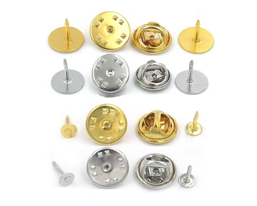 20 50 100 Sets 4.5mm 10mm TIE Tac Tacks Findings Pins Round Pinch Clips ...