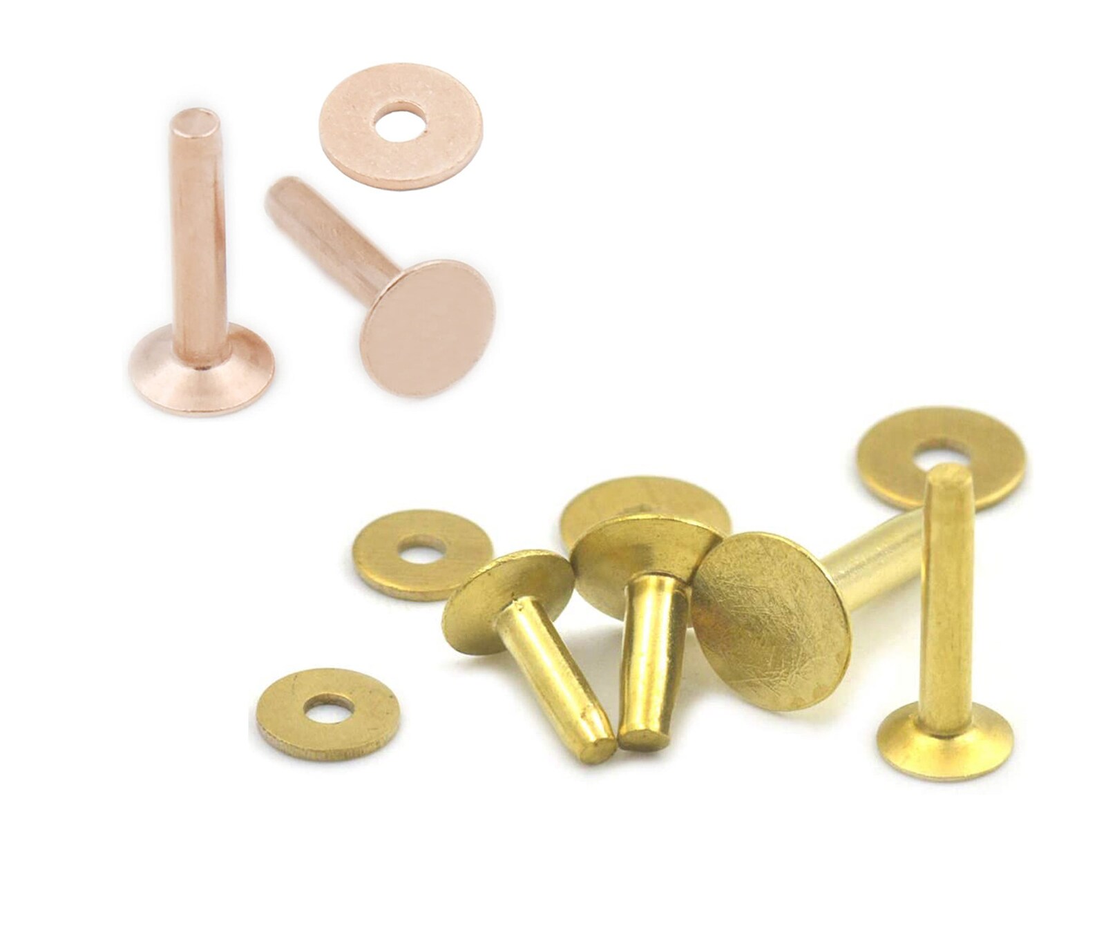 Brass Rivets & Burrs Permanent Leather Craft Fasteners Gauge - Etsy ...