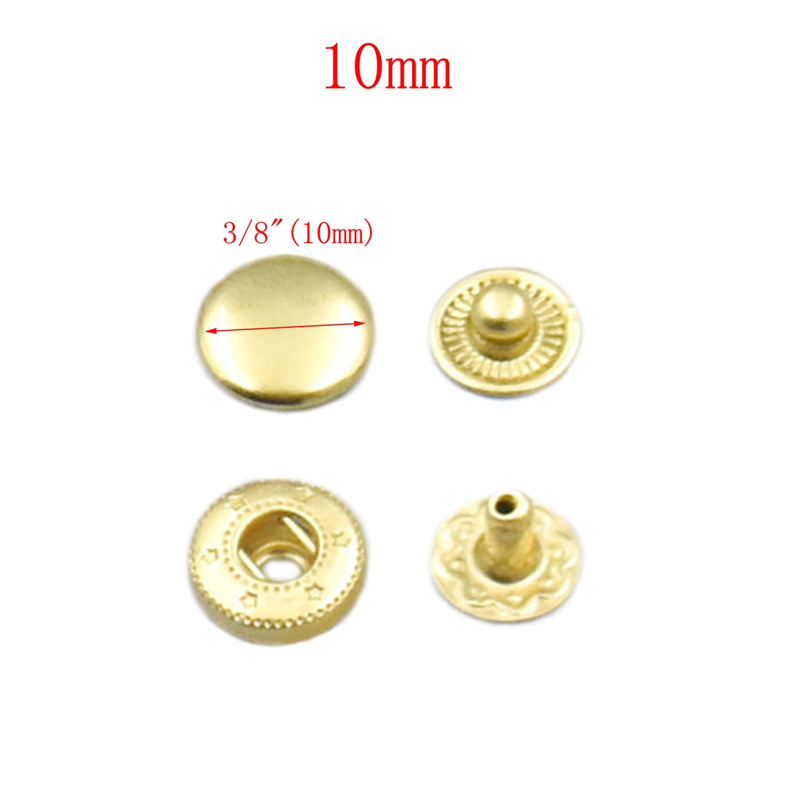 10 20 50 100 Pcs 10 12 15mm Brass Snap Fastener Rapid Rivet - Etsy