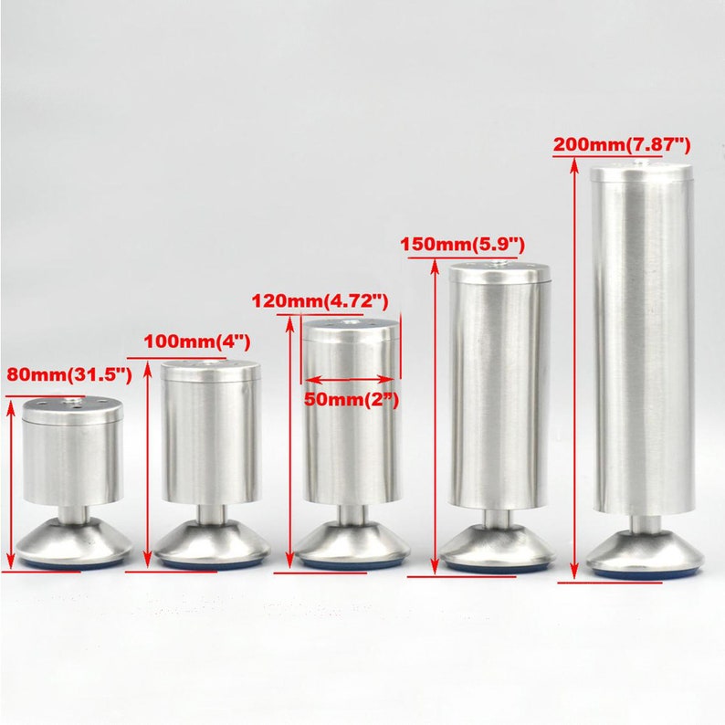 4 Pcs Adjustable Stainless Steel Cabinet Metal Legs Kitchen - Etsy