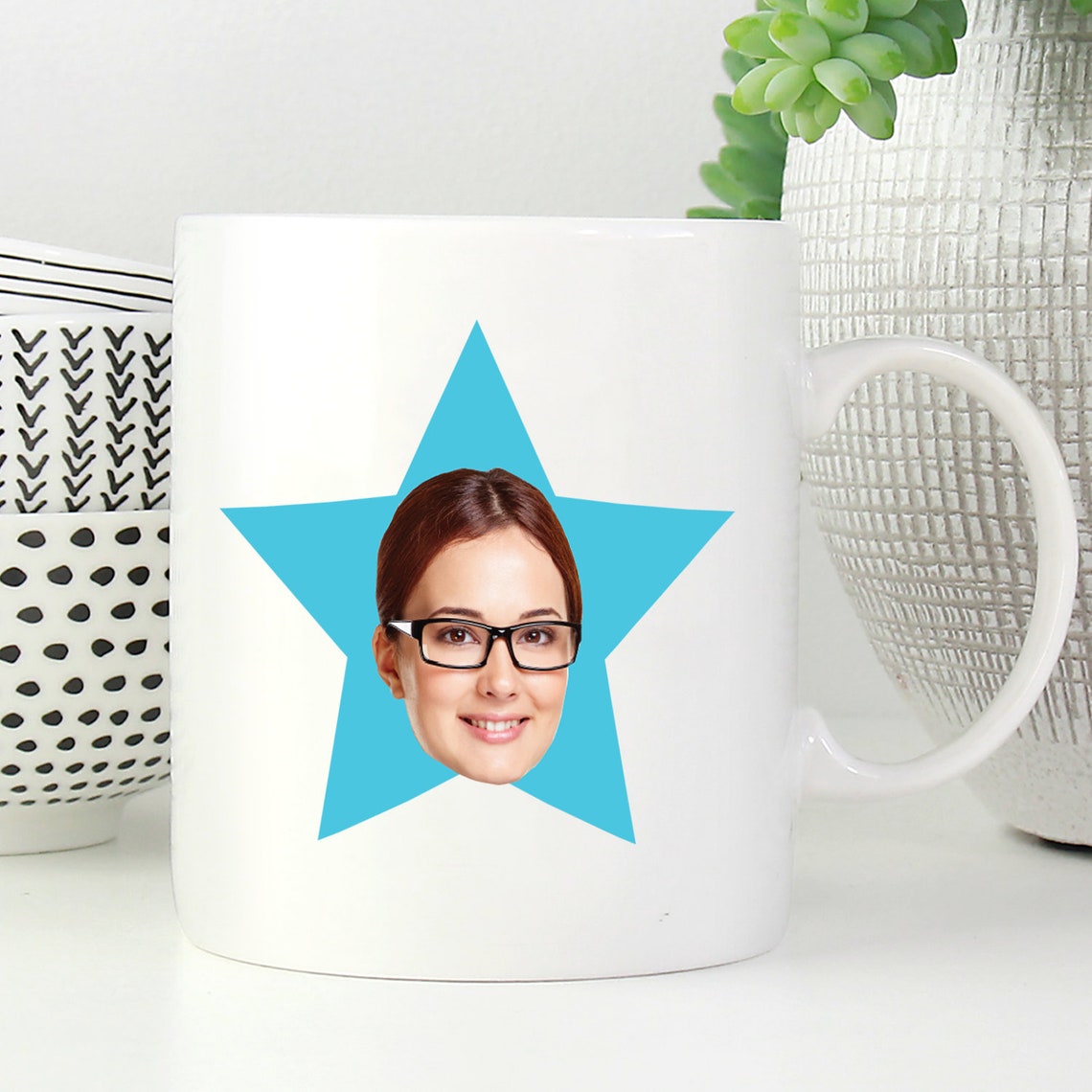 Face star mug Personalized The Office Star Mug Office Star | Etsy