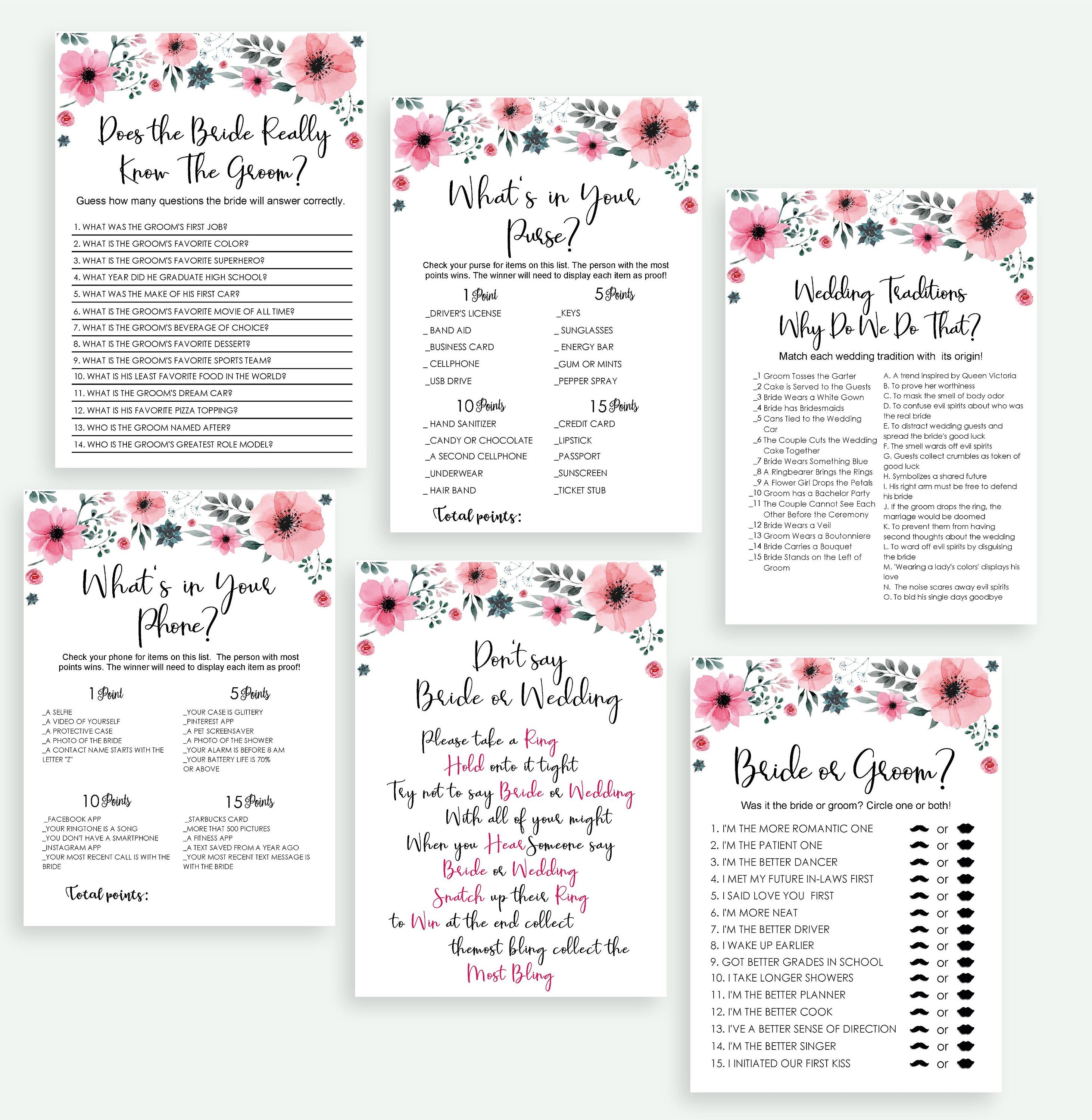 Naughty Bachelorette Games Bridal Shower Games Over Or Etsy