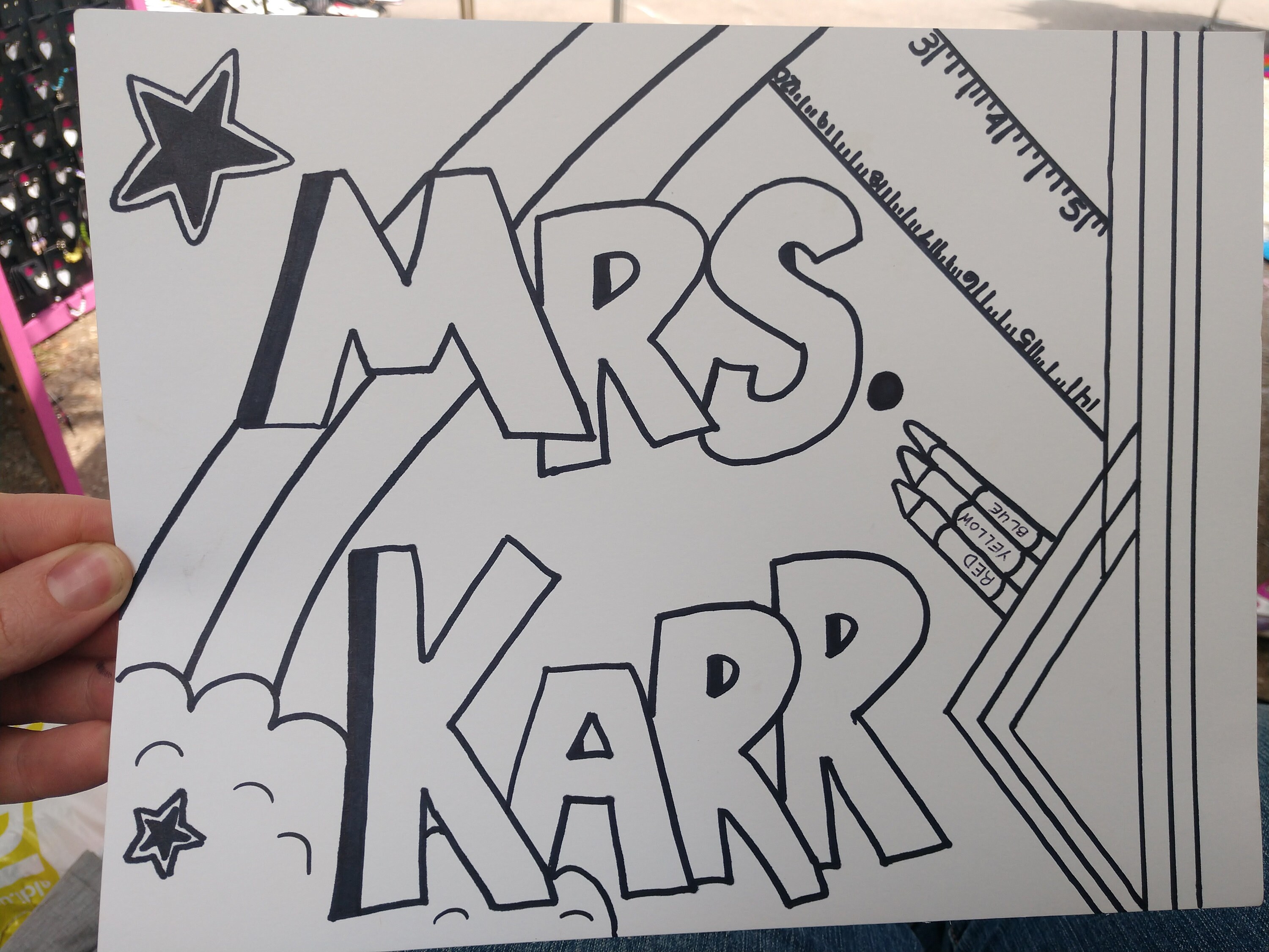 Teacher Sign Coloring Page - Etsy