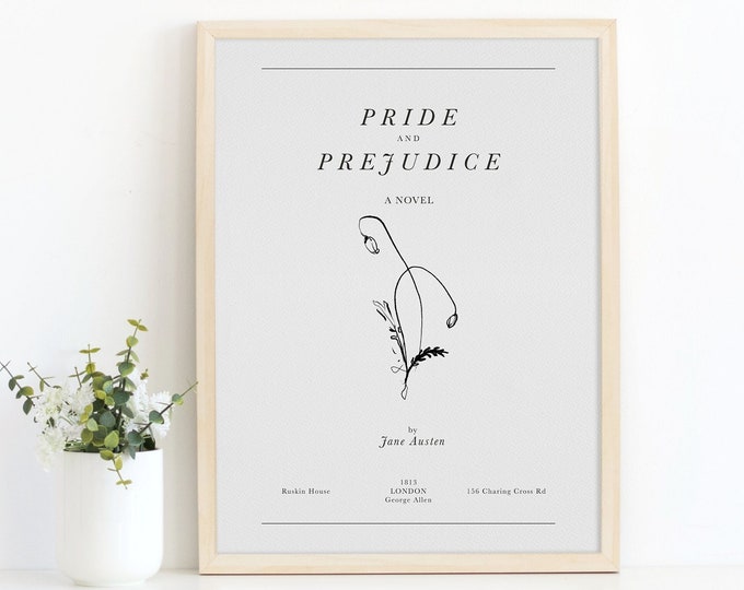 Pride and Prejudice Poster Literary Prints, Literary Gifts, Book Lover ...