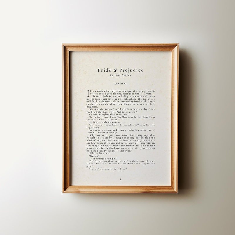 Pride and Prejudice Poster - Etsy