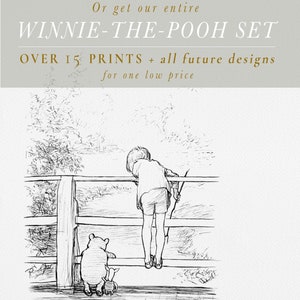 Winnie the Pooh Gallery Art Set, Woodland Nursery Kids Room, Vintage ...