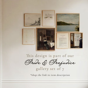 Pride and Prejudice Quote Print, Vintage Landscape Drawing, Jane Austen ...