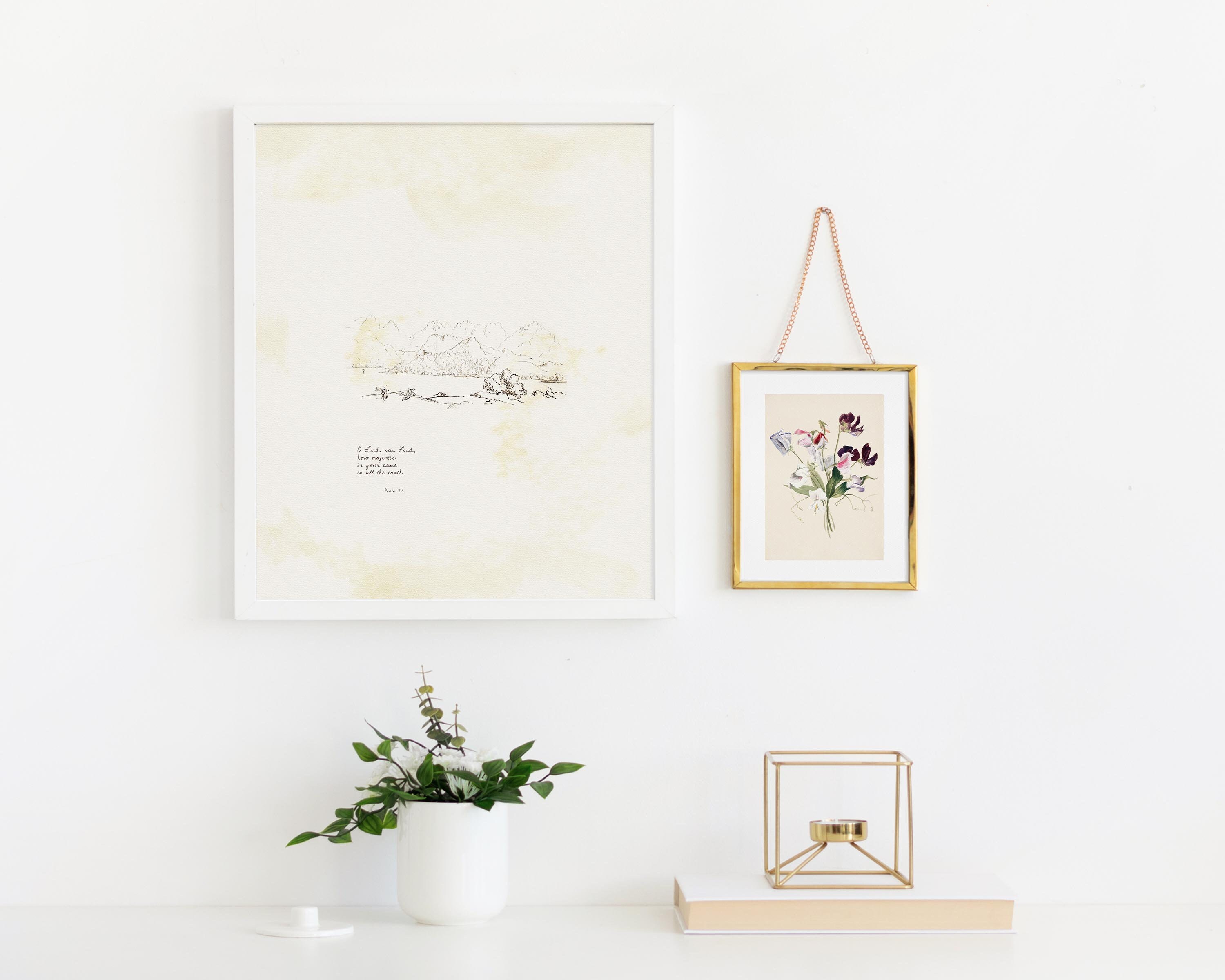 Psalm 8 Christian Wall Art O Lord How Majestic is Your Name - Etsy