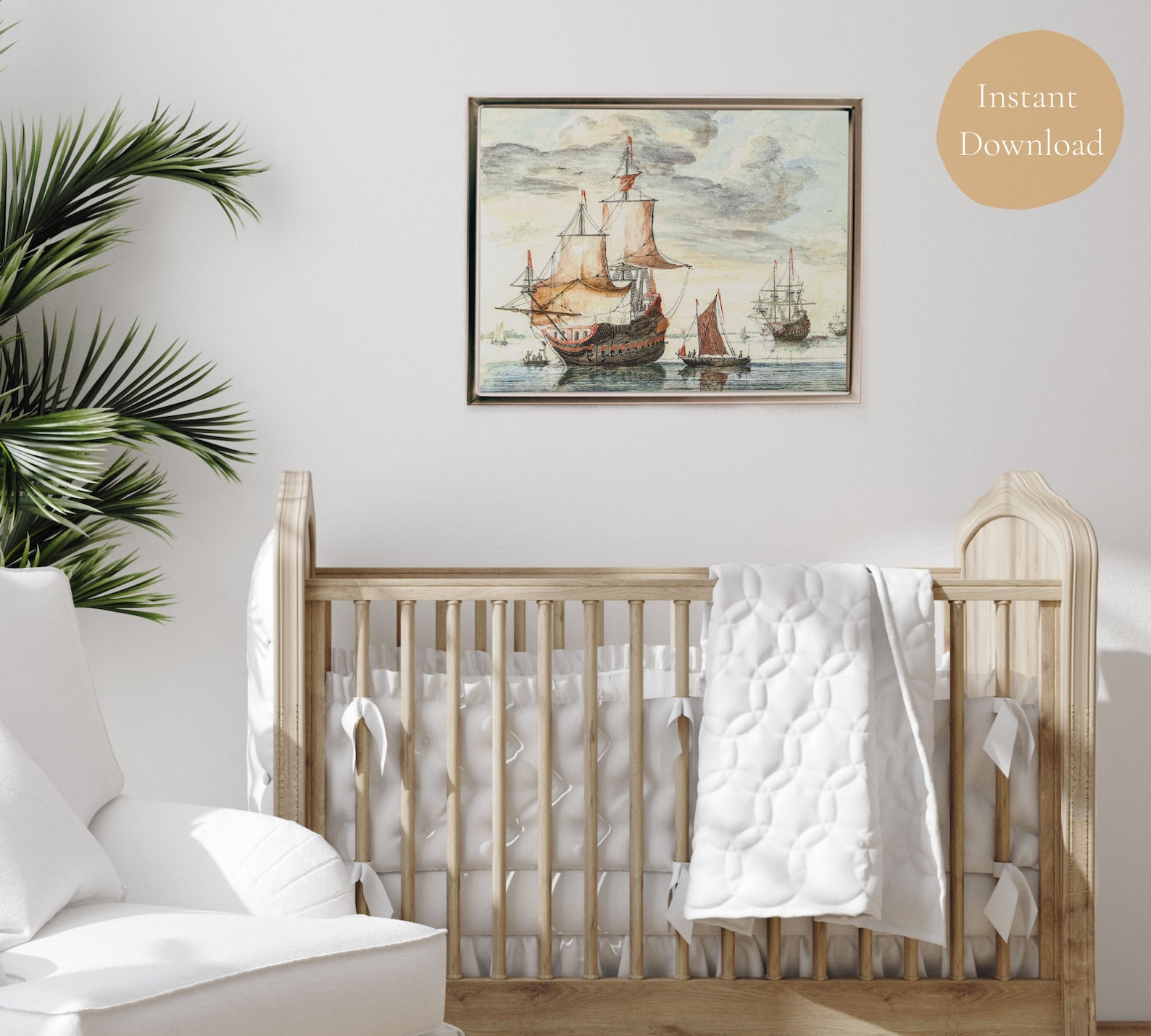 Vintage Nautical Painting Old World Ships Printable Antique - Etsy