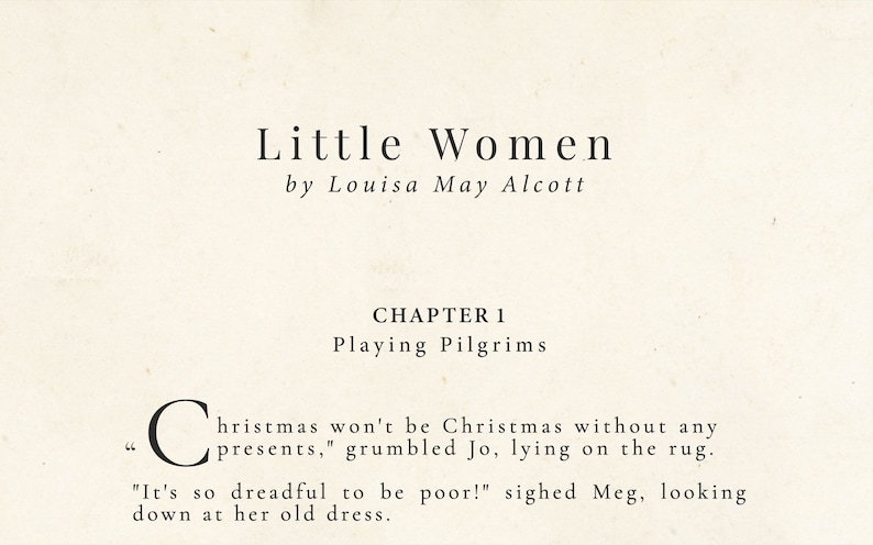 Little Women Poster First Page Chapter 1 Wall Art Louisa May - Etsy